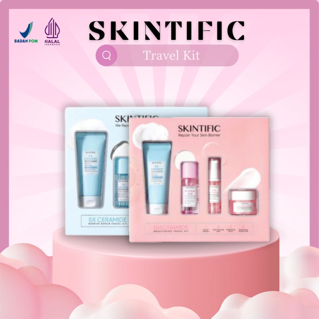 Jual SKINTIFIC Travel Kit | Travel Size | Barrier Set | Brightening Set ...