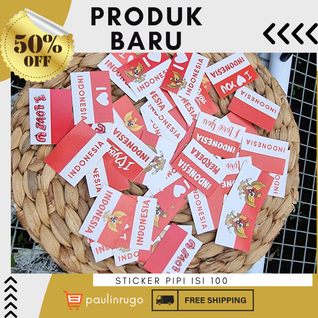 Jual SPESIAL KEMERDEKAAN|STICKER PIPI ISI 100|Stiker Pipi Bendera 100 ...