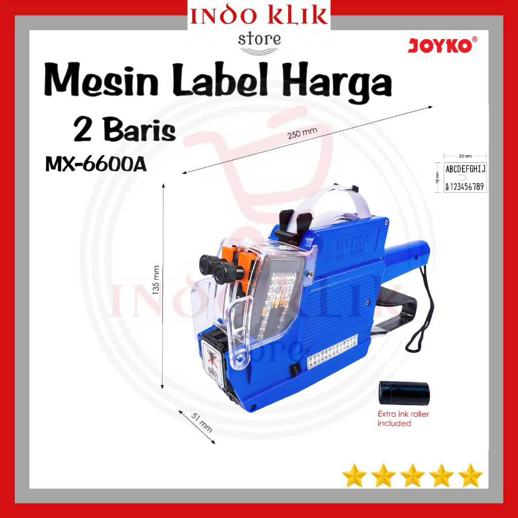Jual Alat Label Harga MX 6600 A 2 Baris (Huruf & Nomor) Joyko / Mesin Tembak Harga MX 6600N ...