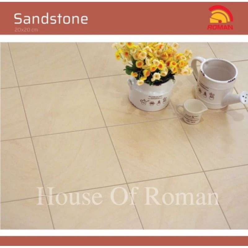 Jual Roman Keramik Sandstone Bone 20x20 G224001 / keramik lantai cream ...