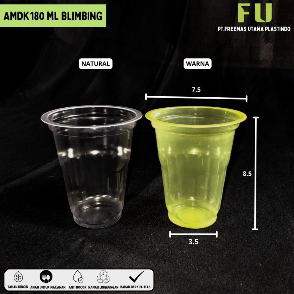 Jual Gelas Plastik FU AMDK 180ml / Gelas Aqua / Plastic Cup @50 Pcs ...