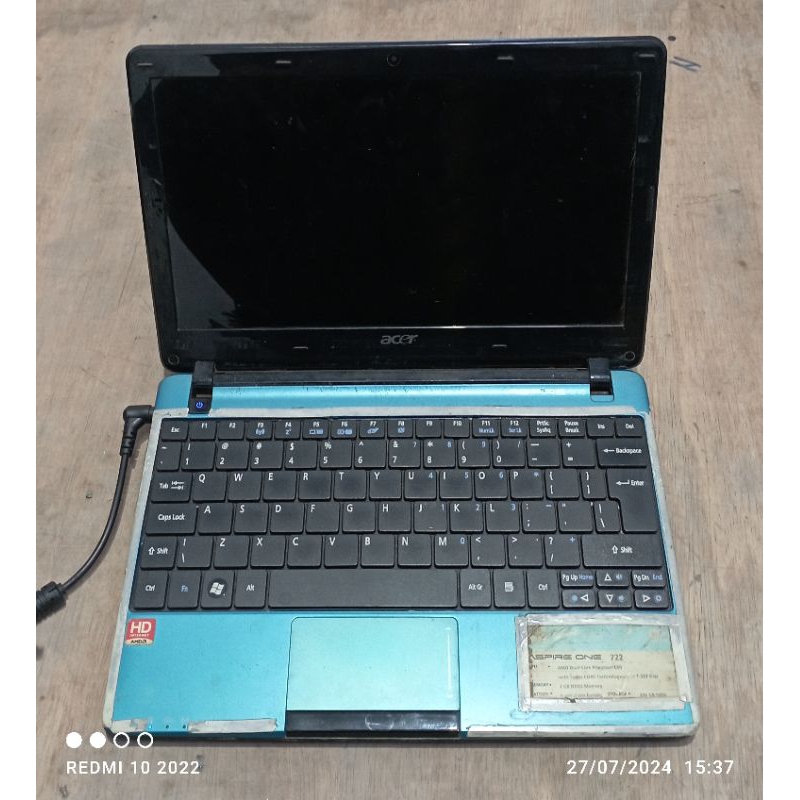 Jual Notebook Acer Aspire One 722-C6Cbb AMD DDR3 kondisi mesin nyala tetapi tidak mau tampil ...