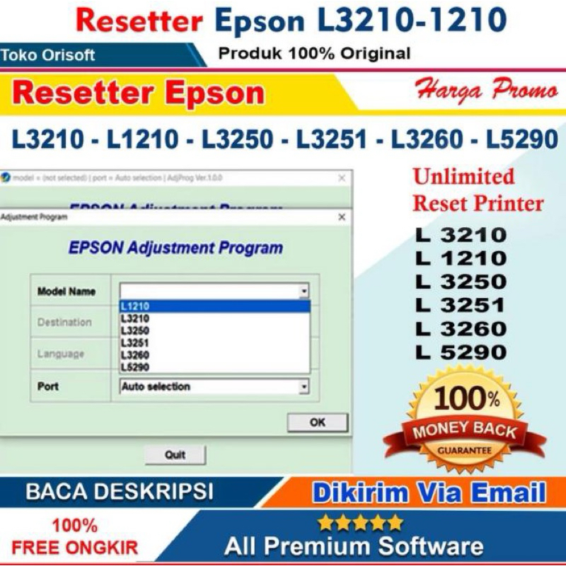 Jual Software Resetter Epson L130-L220-L310-L360-L365 Original Full ...