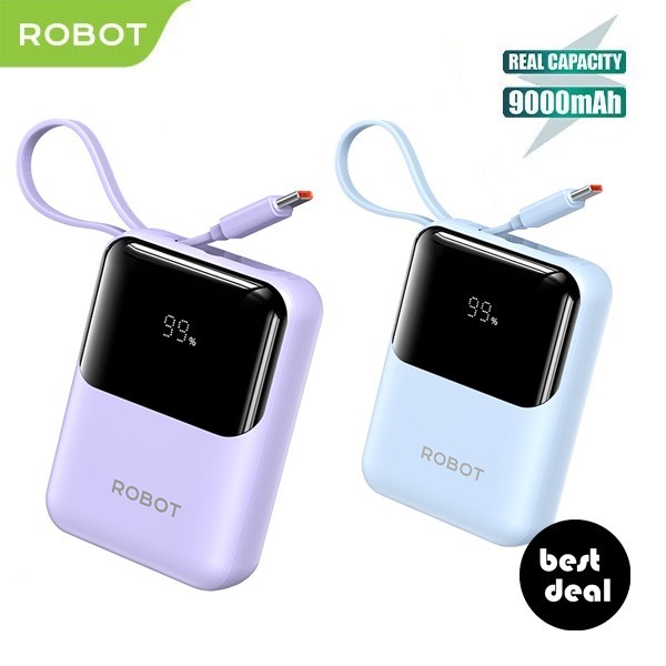 Jual ROBOT RT16 9000mAh Smart Mini Powerbank Quick Charge 20W Max LED ...
