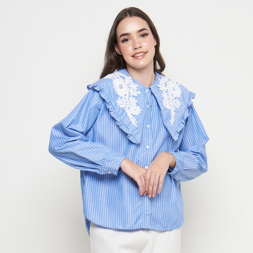 Jual UCME STUDIO - Aurora Lace Shirt / Blouse Renda Lengan Panjang ...
