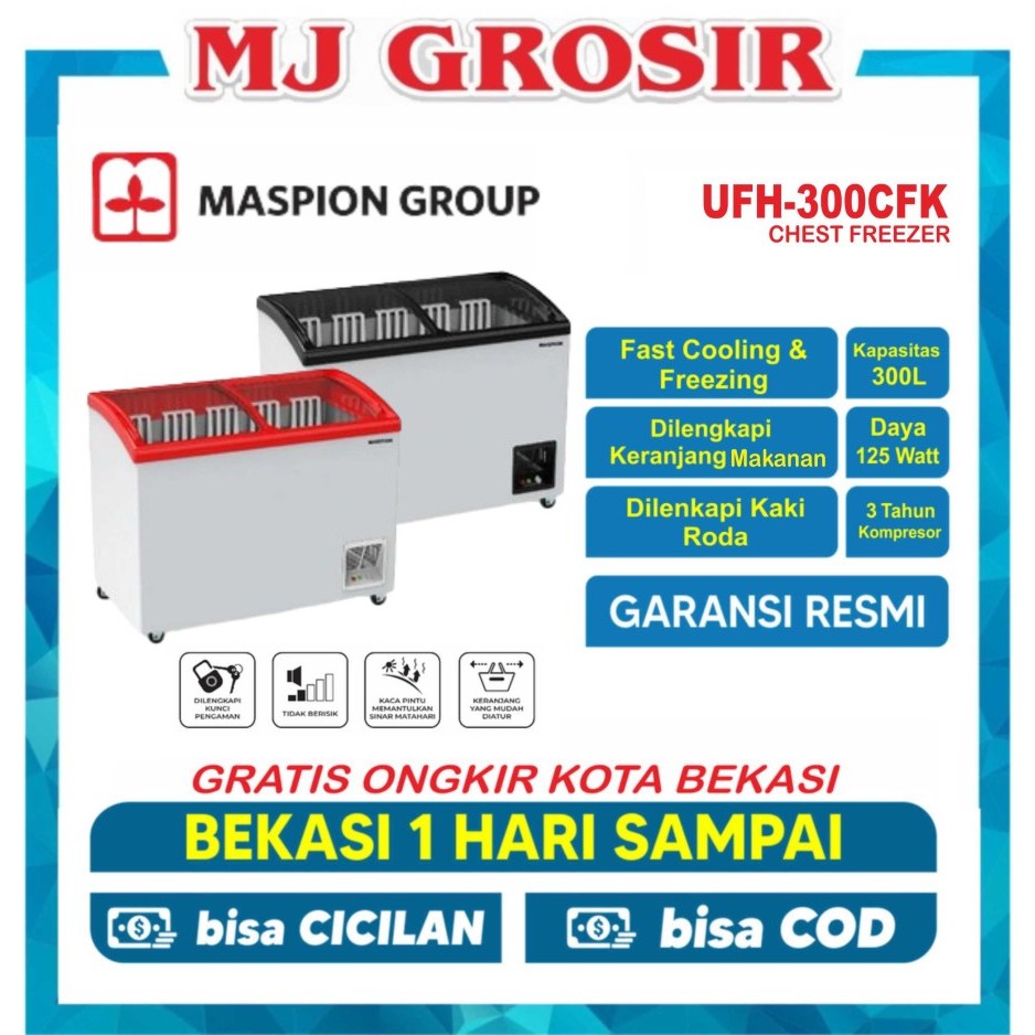 Jual MASPION UFH 300 C CHEST FREEZER BOX 300 LITER LEMARI PEMBEKU ...