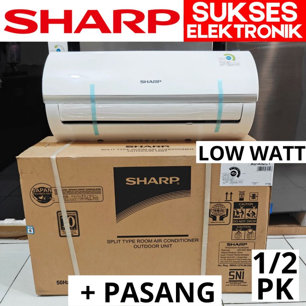 Jual AC SHARP 1/2 PK LOW WATT CHINA AHA-A5ZCY PLUS PASANG AIR CONDIOTNER 0,5 5ZCY ZCYN 1/2PK ...