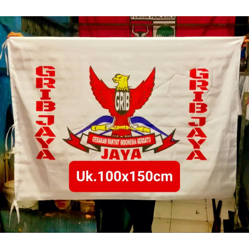Jual bendera ormas GRIB JAYA ukuran semi jumbo 100 cm X 150cm | Shopee ...
