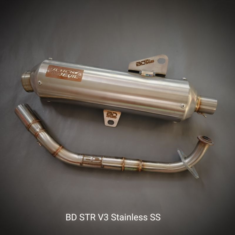 Jual knalpot standar racing Black Devil new STR V3 Fullsystem VARIO 125 ...