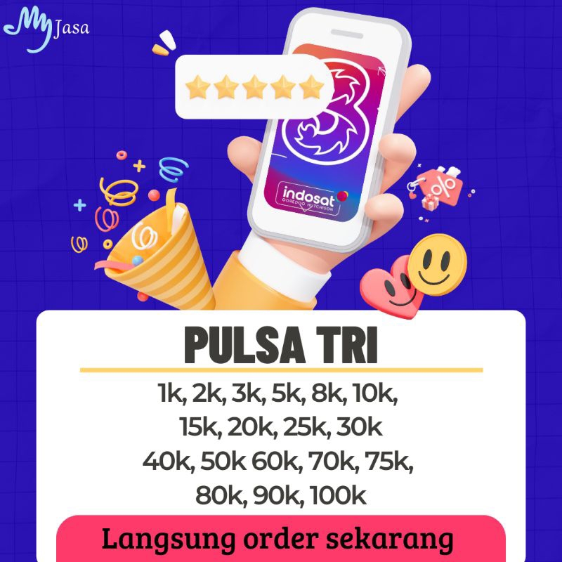 Jual Pulsa Tri Murah 1k - 10k (1) | Shopee Indonesia