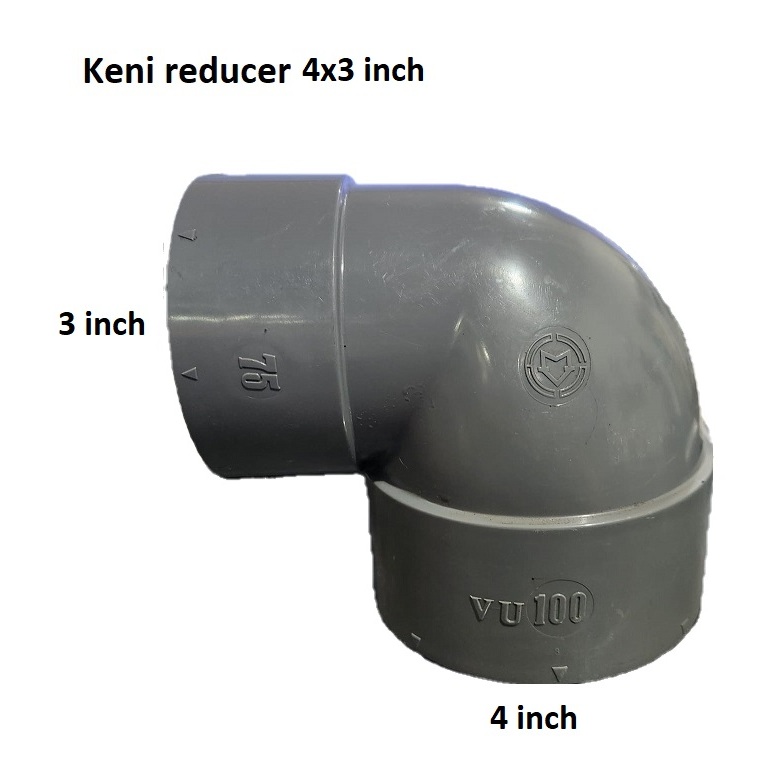 Jual Keni elbow socket 90° L bow siku reducer increaser 90 derajat fitting pipa pvc abu bisa ...