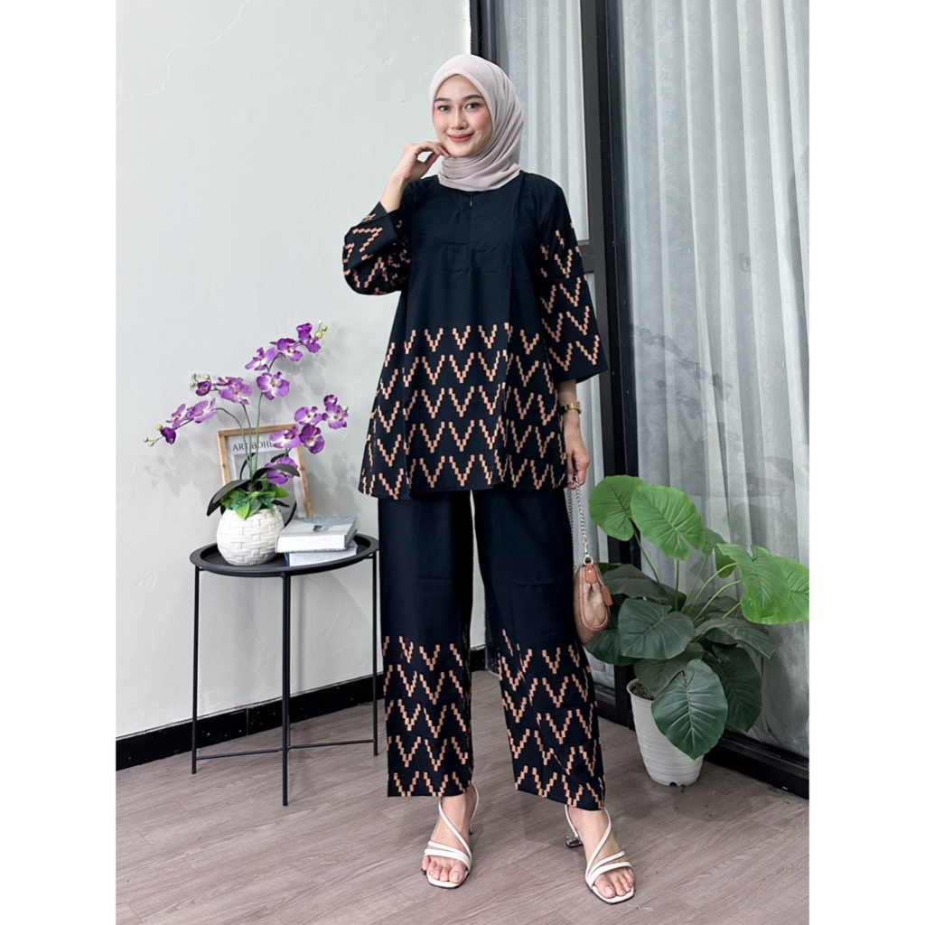 Jual One Set Vivi Jumbo Rayon Busui by Batik A W Setelan Wanita Jumbo Tiedye Lengan Panjang ...