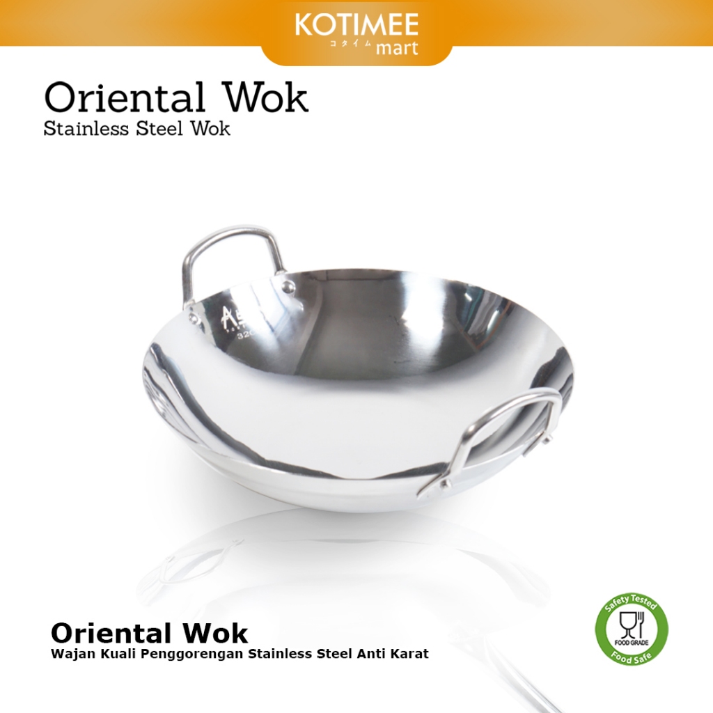 Jual Wajan Stainless Steel 60 cm | Oriental Wok Penggorengan Handle ...