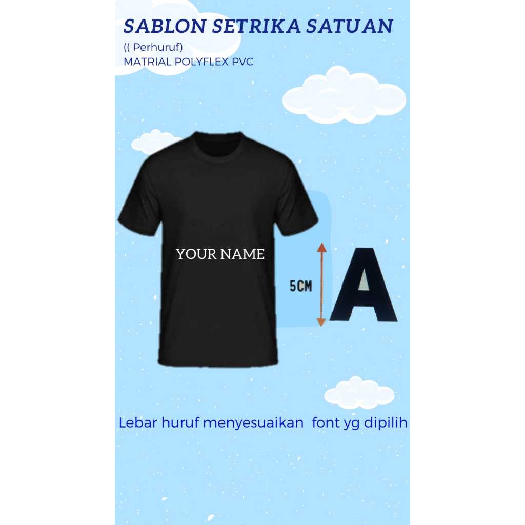 Jual stiker huruf polyflex baju harga satuan per pcs sablon setrika ...