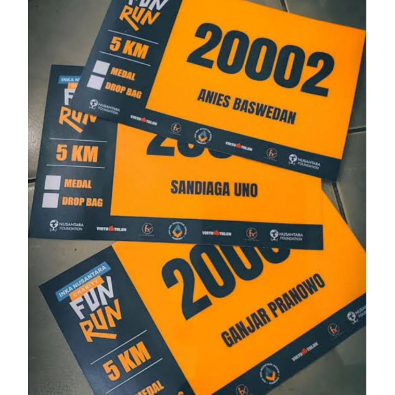 Jual Nomor Dada Lari / BIB Number ALL Event | Shopee Indonesia