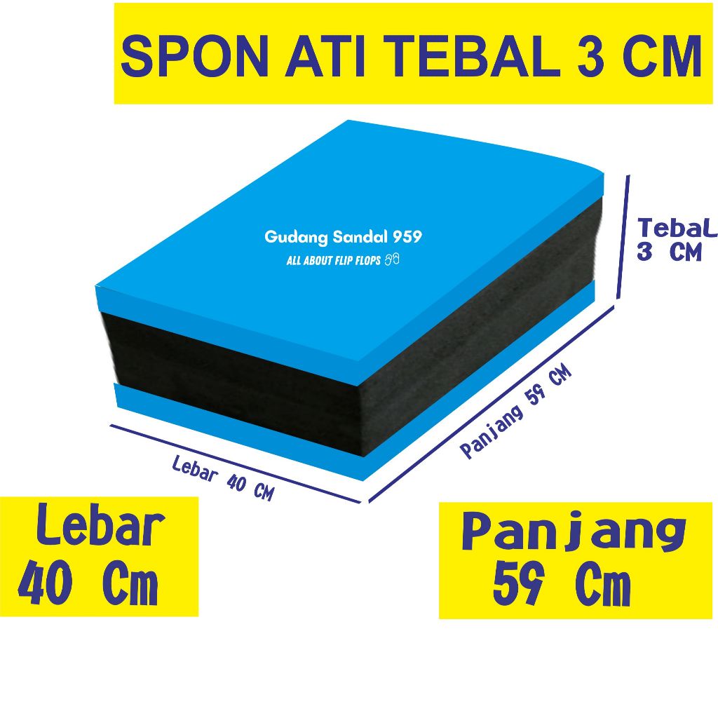 Jual SPON ATI / BUSA ATI / SPON EVA TEBAL 3 CM WARNA KOMBINASI ATAS ...