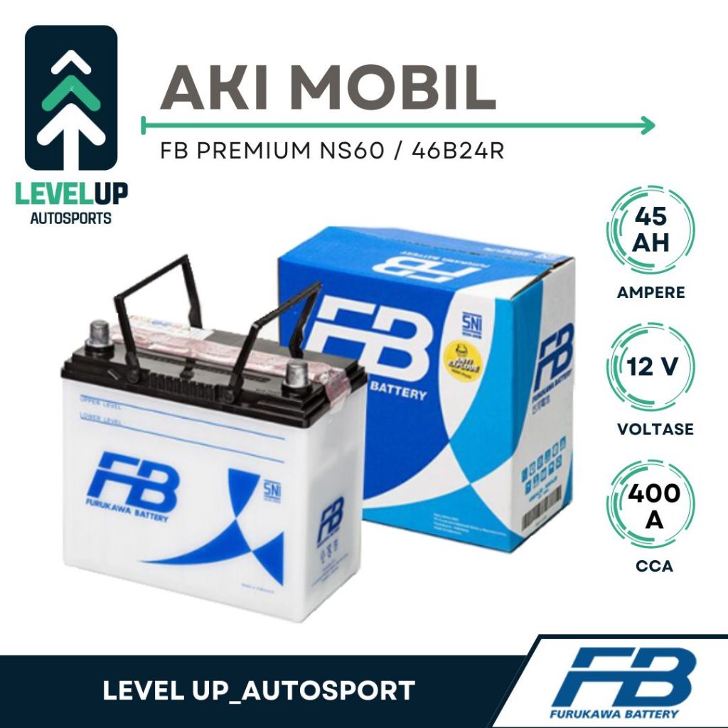 Jual Aki Mobil Avanza FB NS60 Accu Furukawa Battery 46B24R (45Ah) | Shopee Indonesia