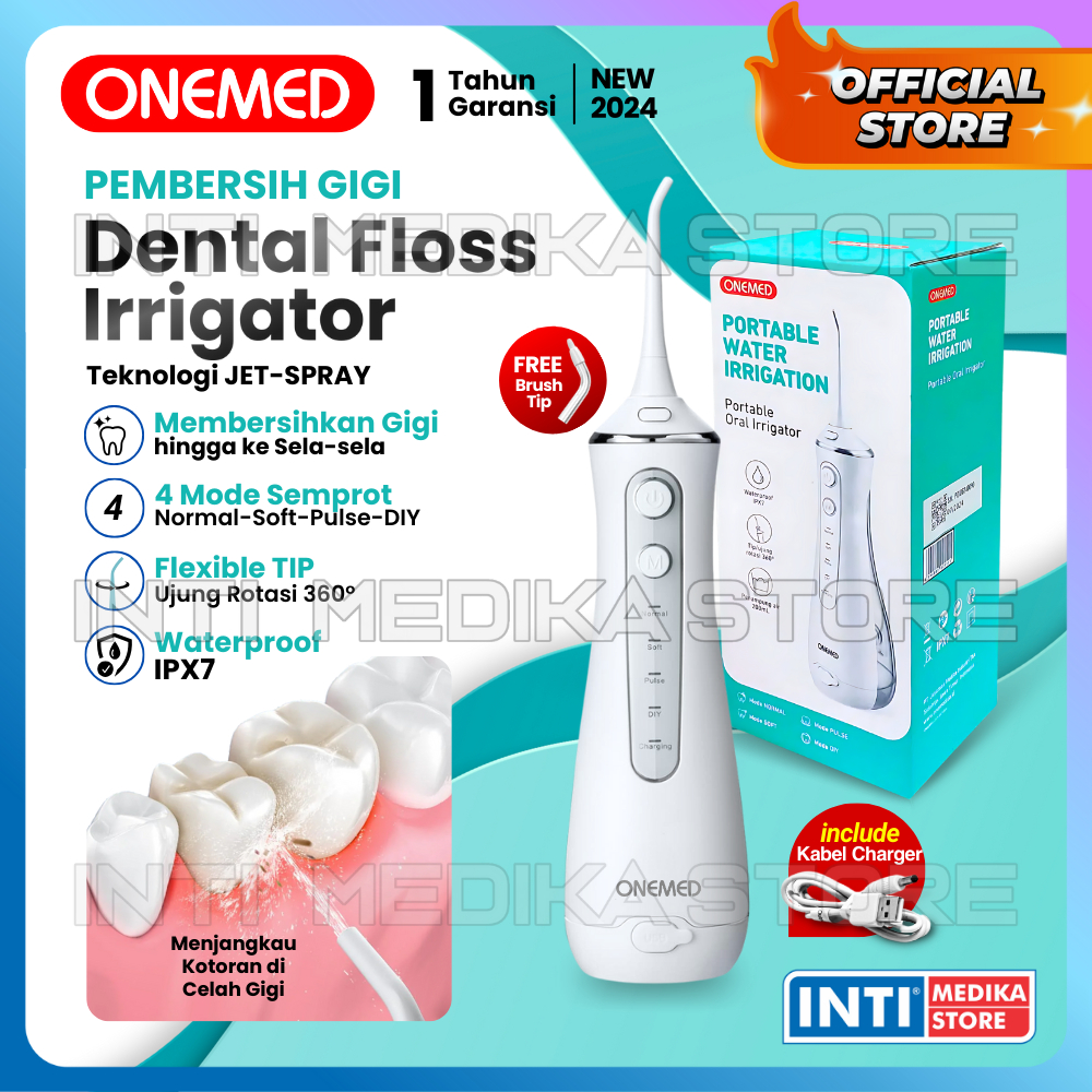 Jual ONEMED - Pembersih Sela Gigi Elektrik IPX7 4 Mode Rechargeable ...