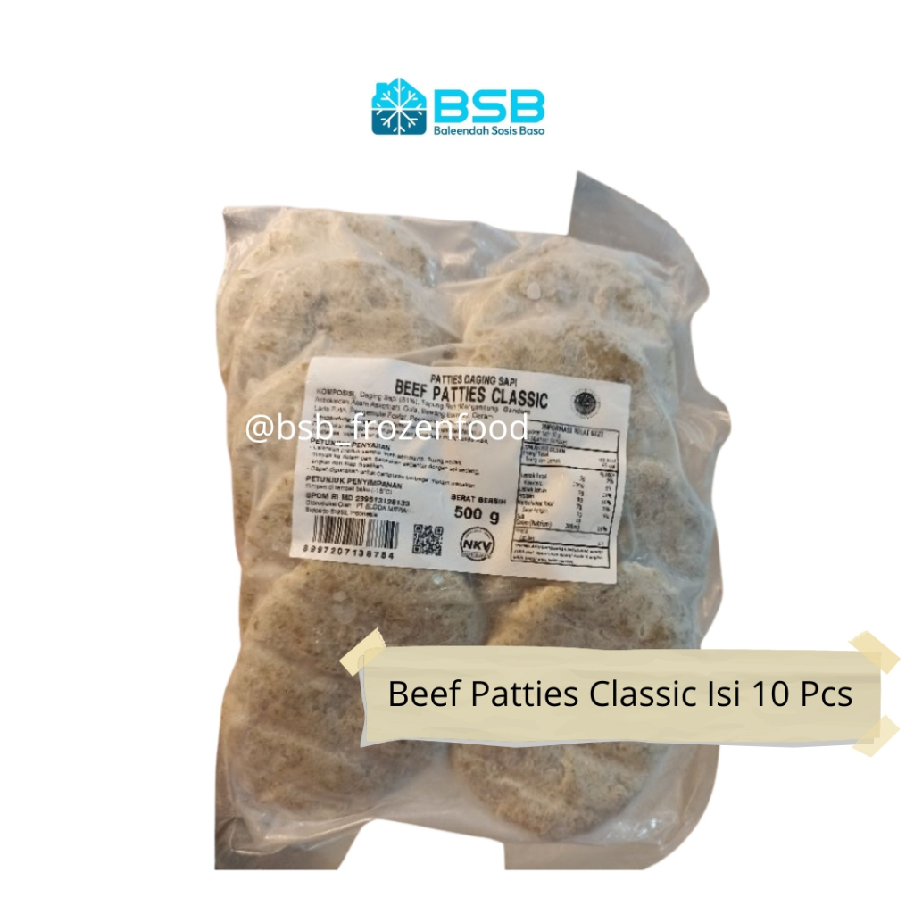 Jual Bernardi Beef Patties Classic / Daging Sapi Burger 450gr Isi 10 ...