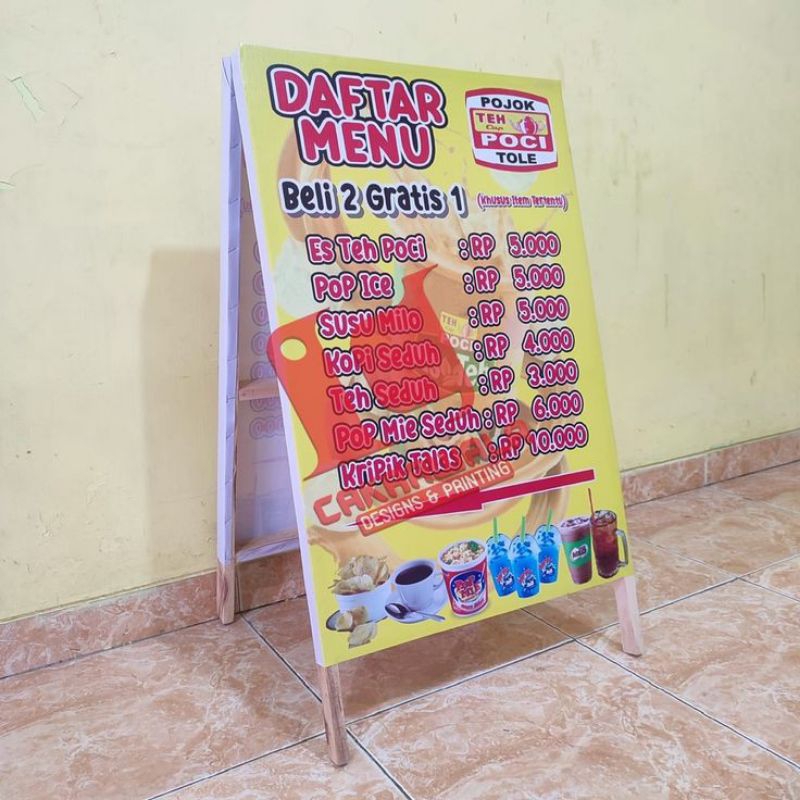Jual stand baner jualan (stand dagang)100%kayu jati, kokoh tahan rayap ...