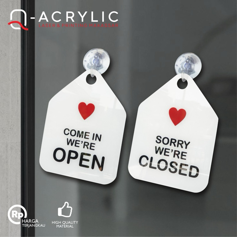 Jual Tulisan Open Close | Akrilik OPEN CLOSE | Sign Akrilik 2 Sisi ...