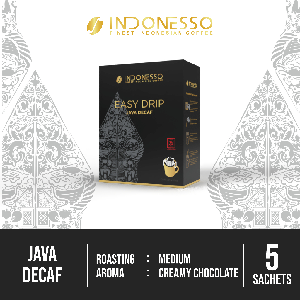 Jual INDONESSO Java Decaf Easy Coffee Drip Bag Kopi Drip 5 Sachet x 11g ...