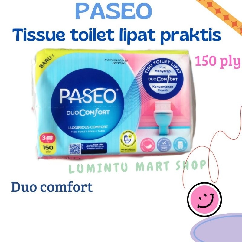 Jual Paseo Tissue Toilet Lipat duo comfort. lebih praktis 150 sheet 3ply. | Shopee Indonesia