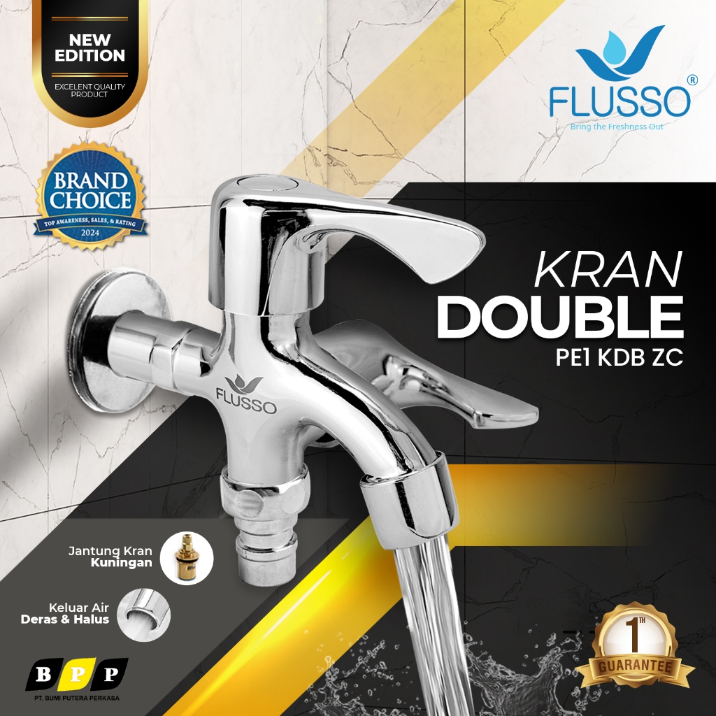 Jual Kran Shower 2 Cabang Kamar Mandi Jantung Kuningan Krom Series ...
