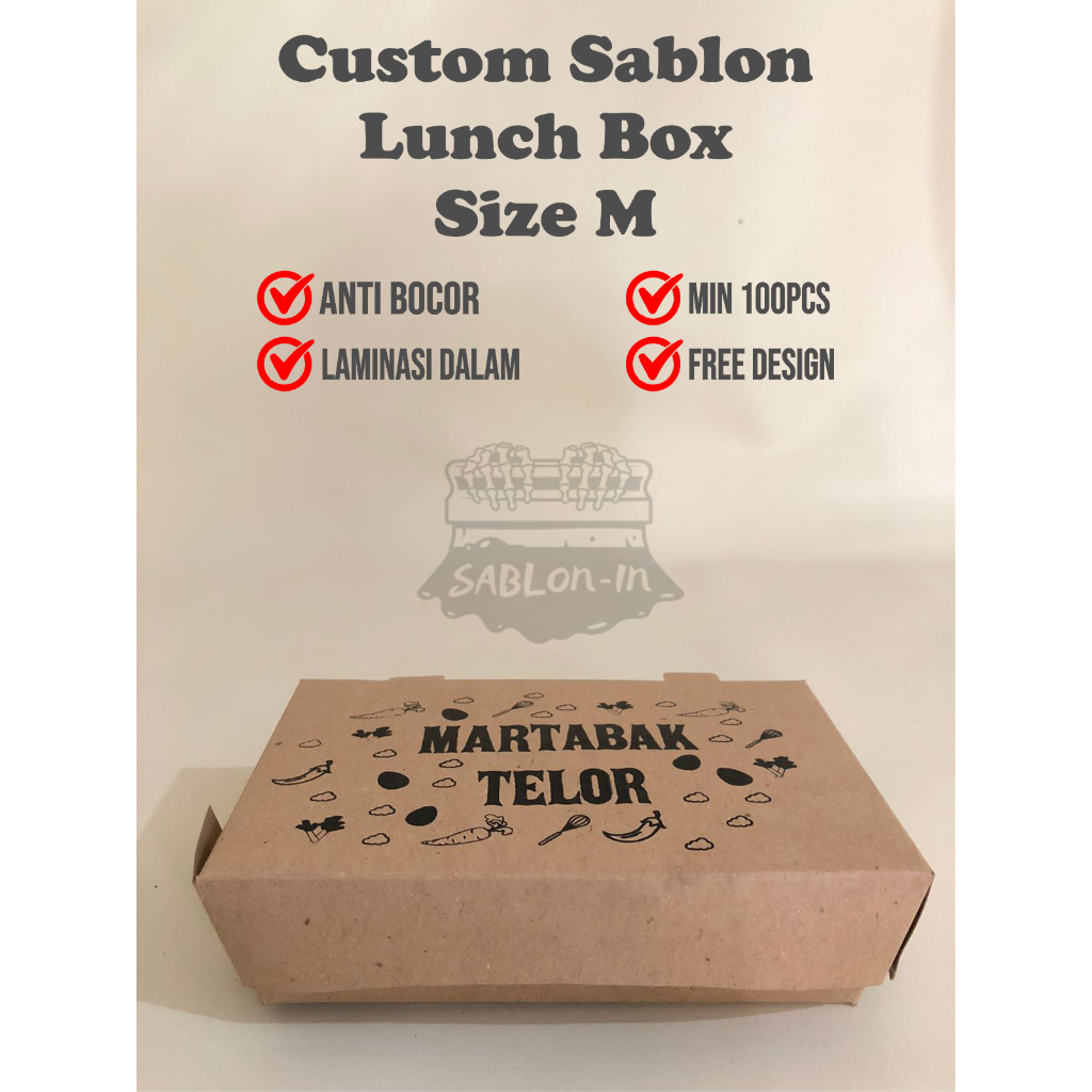 Jual Sablon Custom Paper lunch box Min 300pcs | Shopee Indonesia