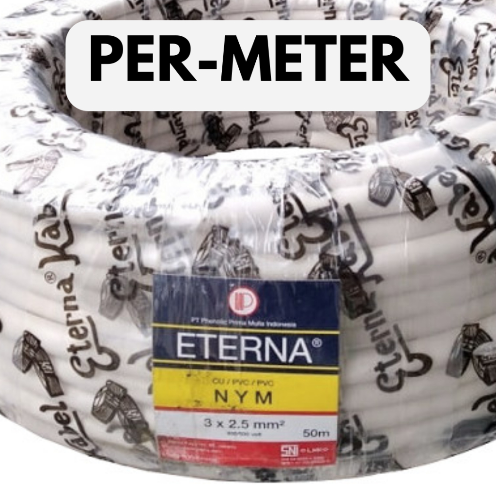 Jual Permeter Kabel NYM 3 x 2.5 mm Eterna Besi Putih PVC Cable Kawat ...