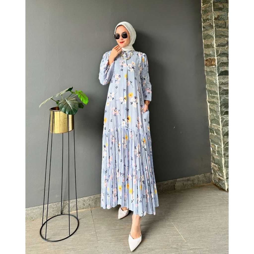 Jual GAMIS MUSLIM RAYON DIAMOND BUSUI RAYON MOTIF BUNGA DRESS TERBARU ...