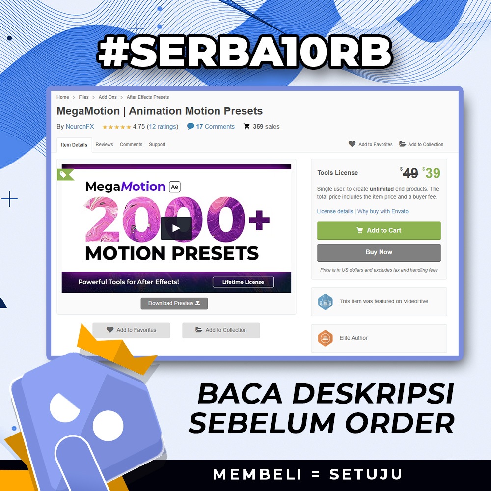 Jual #SERBA10RB Animation Motion Presets for After Effects - AtomX ...