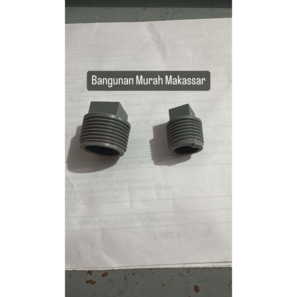 Jual Plug Pvc Tutup Sumbat Kran Keran Air Flug End Dop Drat Luar Tutup ...