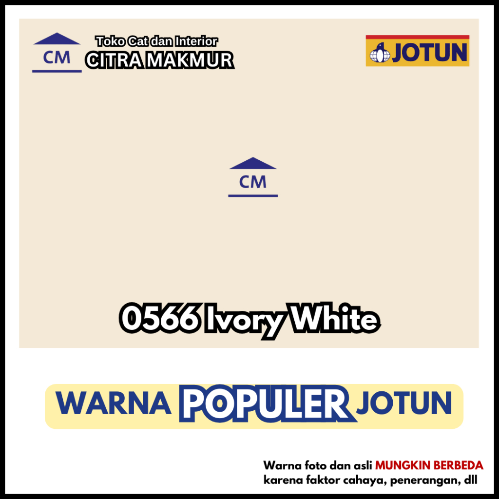 Jual JOTUN 0566 IVORY WHITE / MAGNOLIA (WARNA CREAM CALM) Kemasan Galon ...