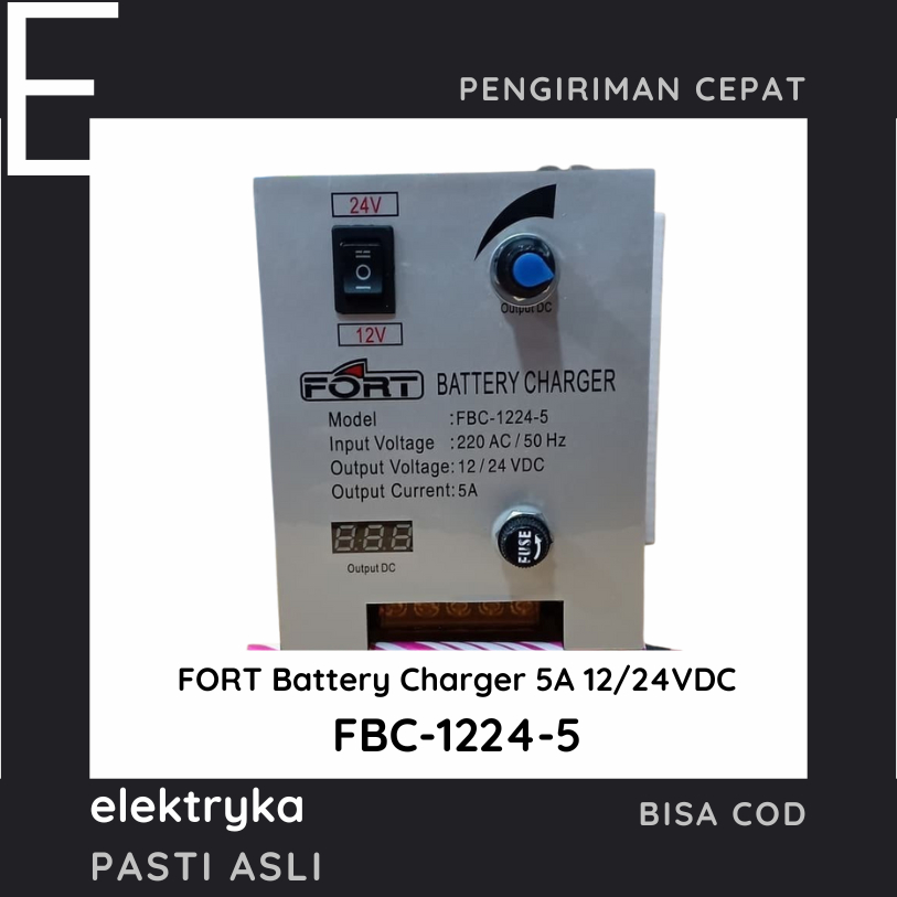 Jual FORT Battery Charger baterai panel 5A 12/24V FBC-1224-5 | Shopee ...