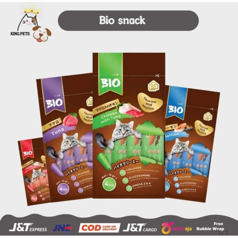Jual Bio Creamy Snack Kucing 15gr Ready Per Stick Atau Pouch isi 4 ...