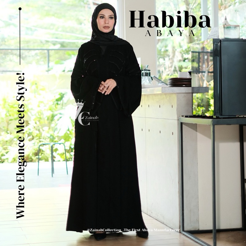Jual New Abaya Habiba Gamis Hitam Syari Muslimah Bahan Jetblack Hitam ...