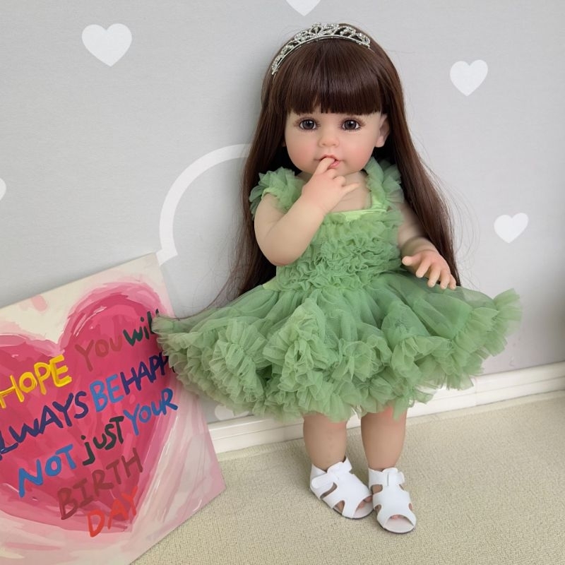 Jual Reborn doll 55CM Full body silicone reborn girl doll/boneka reborn ...