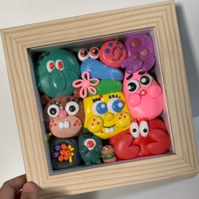 Jual Clay Frame Spongebob Squarepants size 15x15cm | Shopee Indonesia