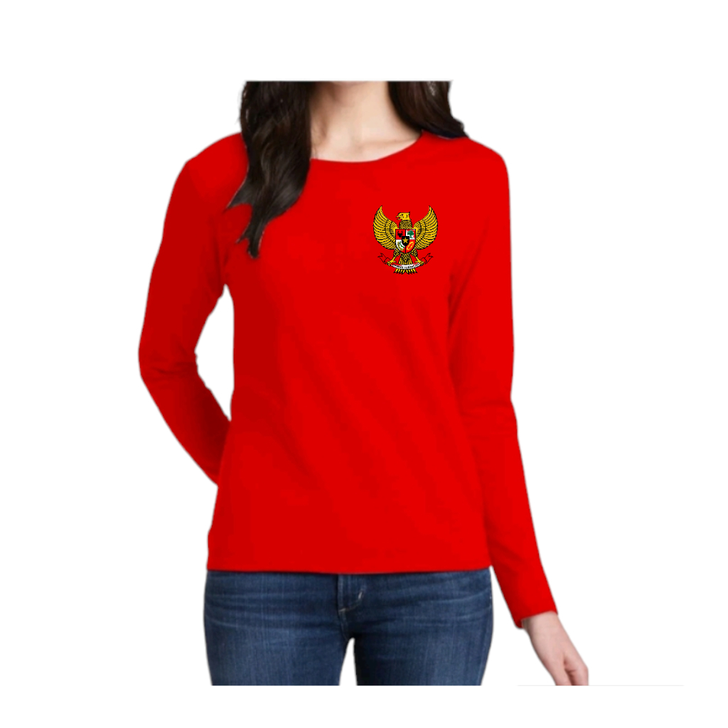 Jual baju kaos atasan wanita lengan panjang lambang logo garuda indonesia | Shopee Indonesia