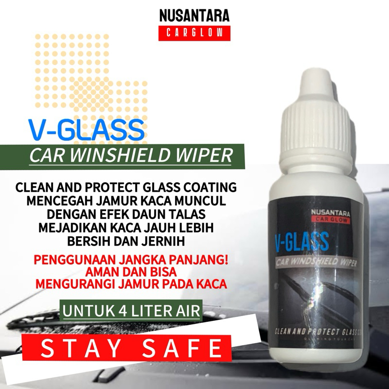 Jual V-GLASS CAR WINSHIELD WIPER CLEAN AND PROTECT GLASS COATING CAIRAN ...