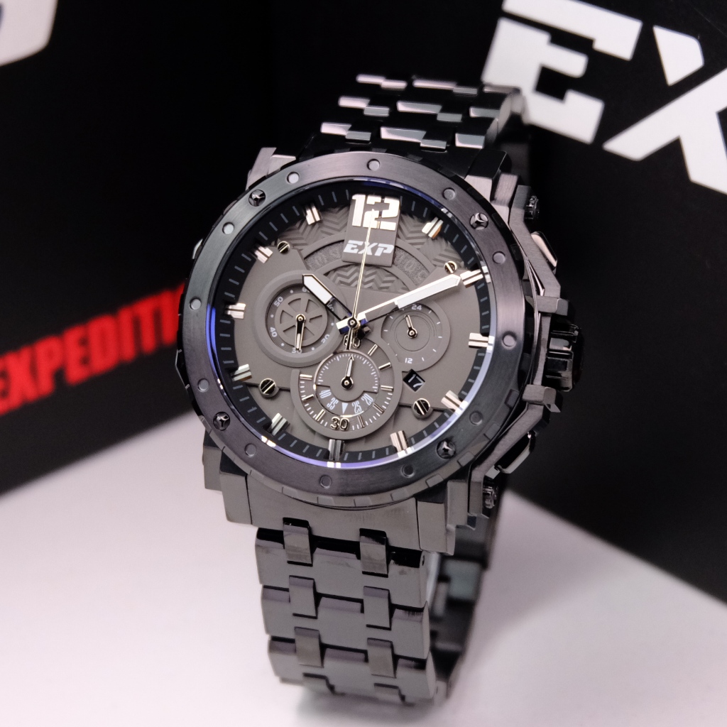 Jual JAM TANGAN PRIA EXPEDITION E6402 E 6402 BLACK GREEN STAINLESS ...