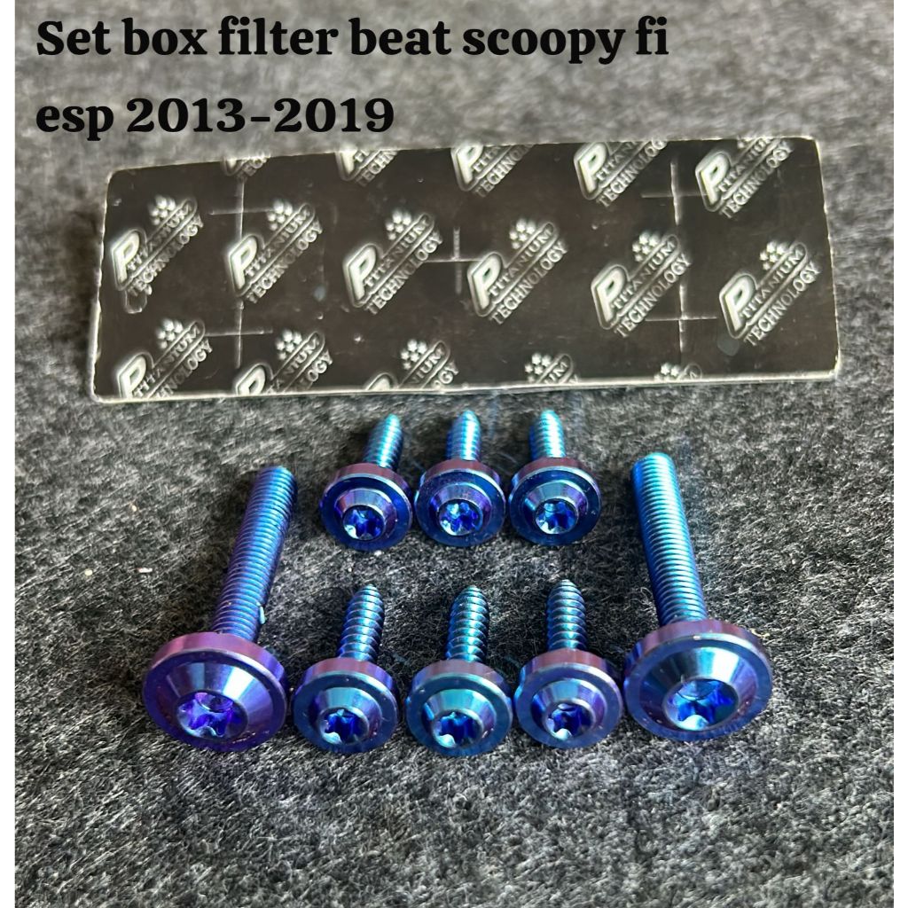 Jual set baut titanium baut box filter beat scopy fi esp baut isi 8pcs ...