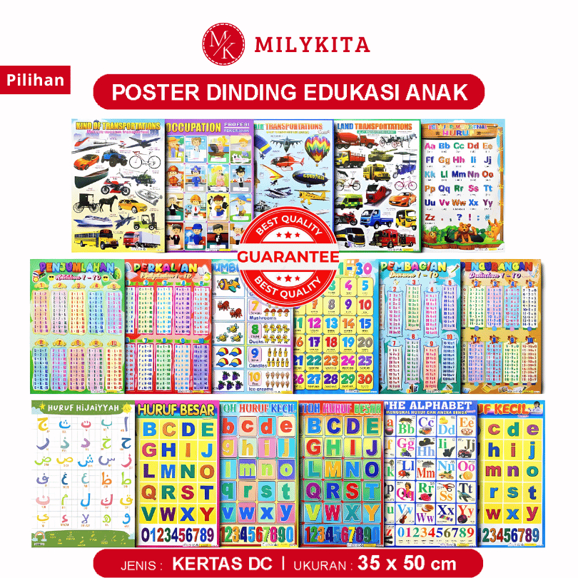Jual Poster Edukasi Anak Gambar Mainan Dinding Anak Angka Pembagian ...