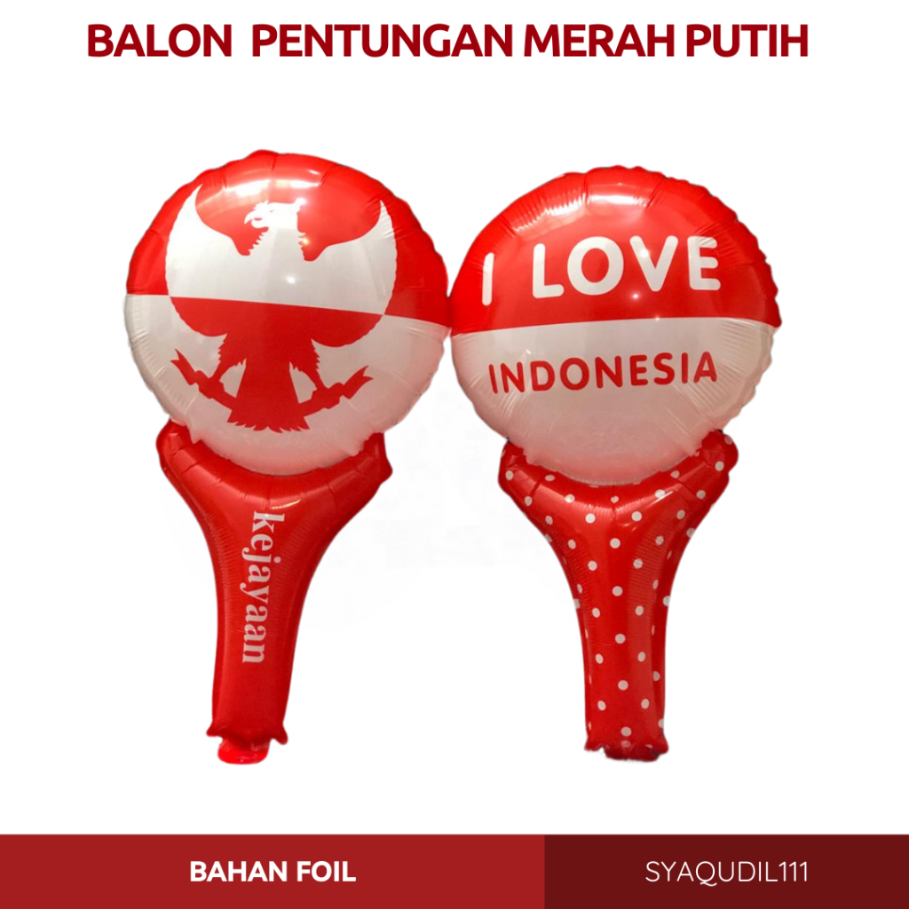 Jual Balon Foil Pentung / Bendera / Suporter / Bando Merah Putih ...