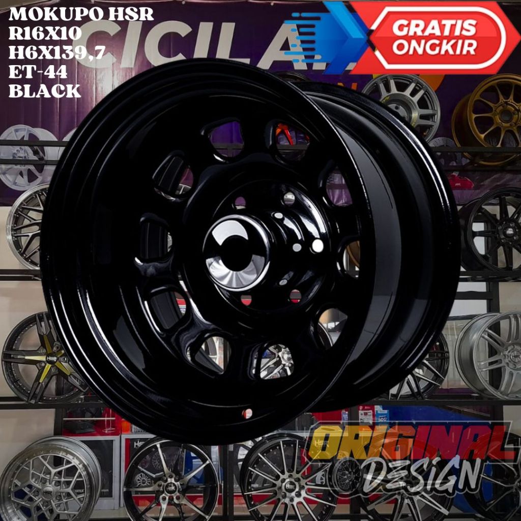 Jual Velg Mobil Ring 16 STEEL HSR MOKUPO R16 LEBAR 10 LOBANG BAUT 6 ET-44 BLACK | Shopee Indonesia