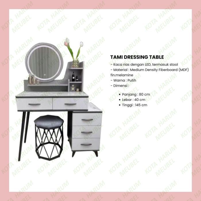 Jual meja rias mewah emas marmer putih lucu pakai lampu minimalis ...