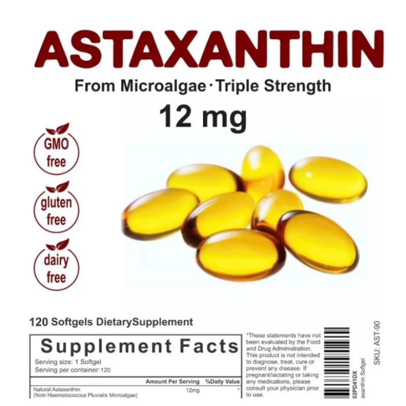Jual ASTAXANTHIN 12Mg Asli USA Astaxanthin vitamin tubuh 100% original ...