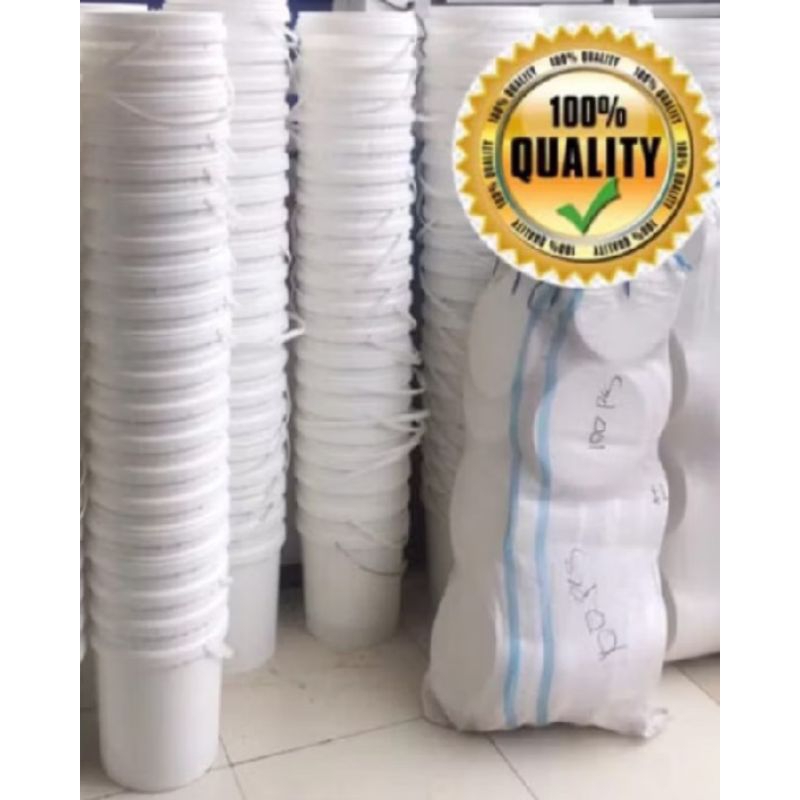 Jual Ember bekas 25 kg putih polos + tutup sudah bersih siap pakai ...