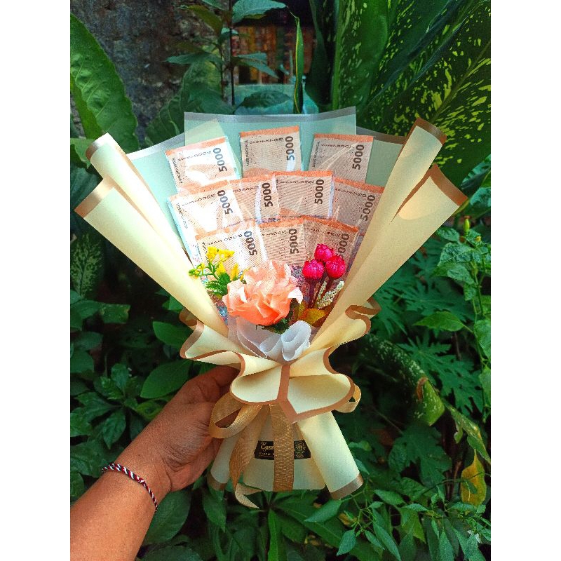 Jual Buket uang pecahan 5rb isi 10 lembar Buket uang Buket kosongan isi ...